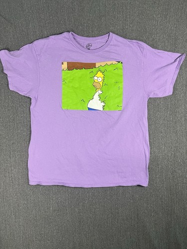Simpsons Homer Purple Cotton Bush Meme Men’s Size XL Graphic T-Shirt ...
