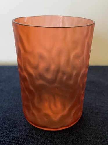 Antique Art Glass Iridescent Orange Moire Pattern Tumbler | eBay
