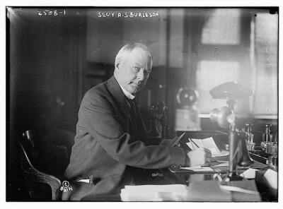 Albert Sidney Burleson,Postmaster General in President Wilson's Cabinet ...