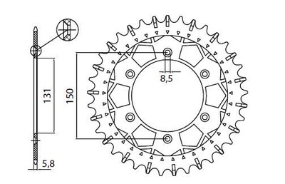 SUNSTAR 8-3619-49 REAR SPROCKET 520 49T WORK-Z PER SUZUKI RM-Z 250 2005 ...