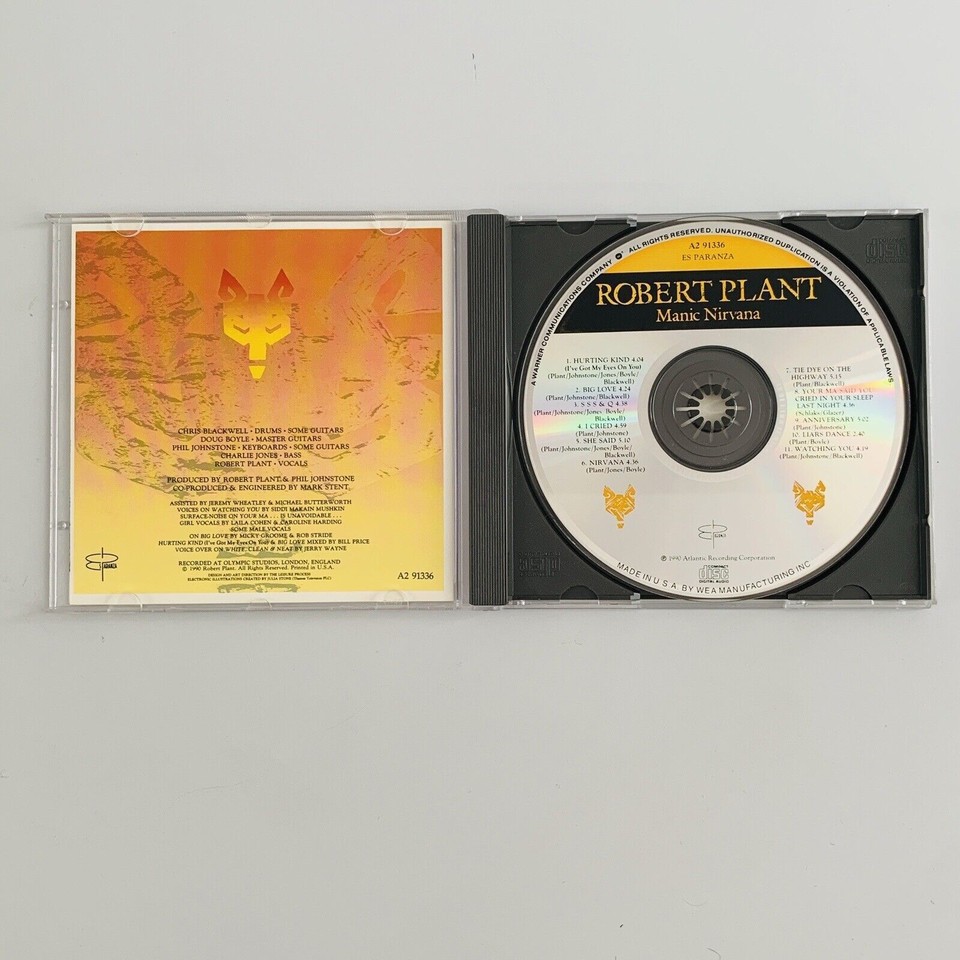 Robert Plant - Manic Nirvana (1990) CD ES Paranza Records NM ...