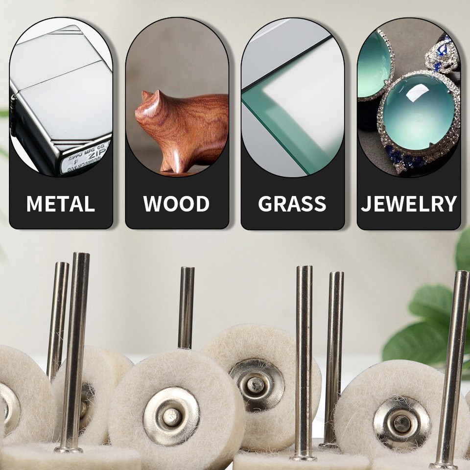 20Pcs 25mm Felt Polishing Buffing Pads Wheel Wool Dremel Rotary Tool ...