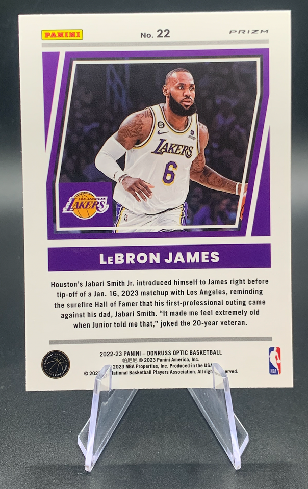 2022-23 Lebron James SP #22 Donruss Optic Elite Dominators Holo Prizm ...