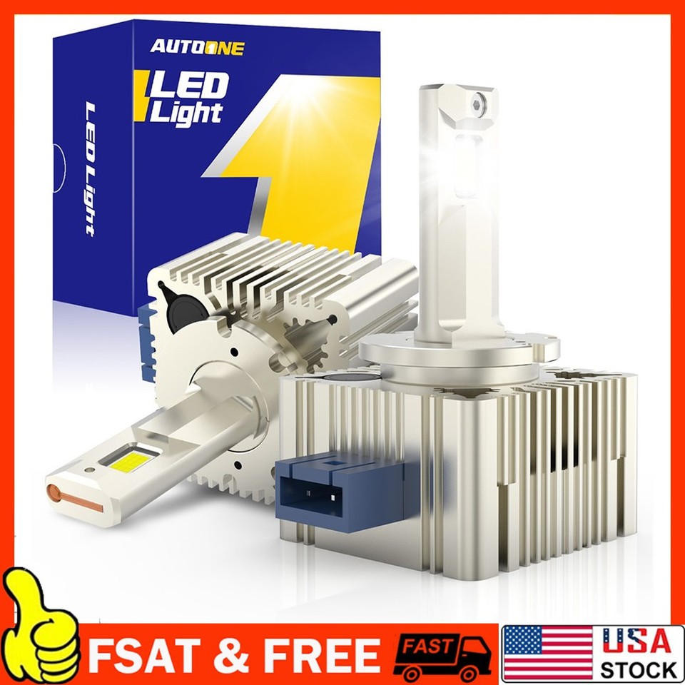 Pair LED Headlight Bulbs Replace D3S D3R HID Xenon Super White ...