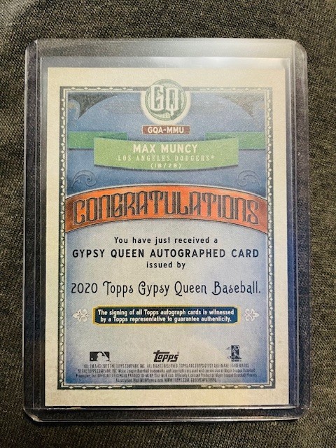 Max Muncy Auto Autograph Topps Gypsy Queen 2020, 2019 | eBay