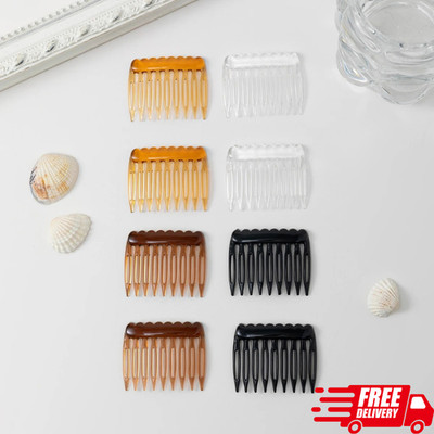 HAIR COMBS HAIR SLIDES 8 PACK OF CLEAR BLACK CLEAR TORT HAIR PLASTIC ...