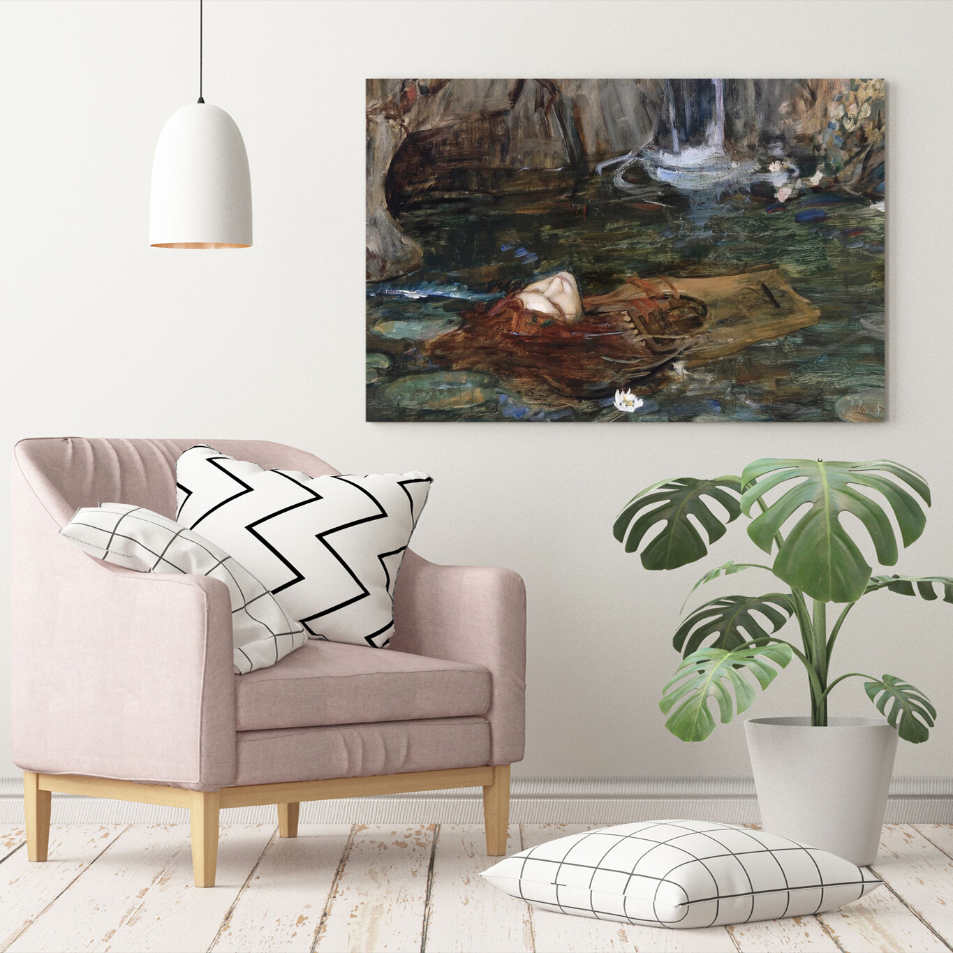 CANVAS WALL ART ARTWORK FRAMED PRINT John William Waterhouse Nymphs ...