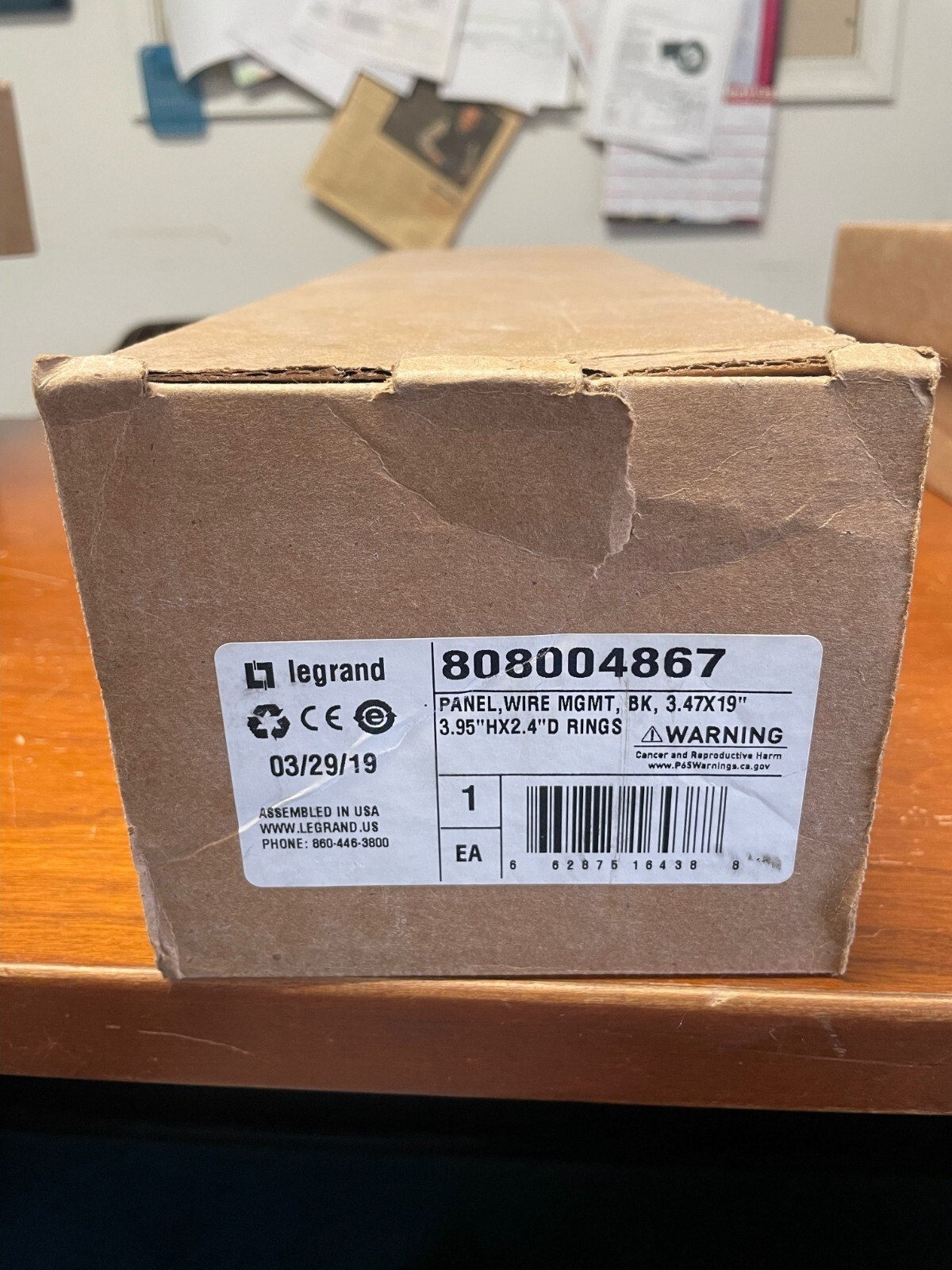 Legrand-808004867, Panel Wire MGMT Black 3.5x19" Cable Manager - New | eBay