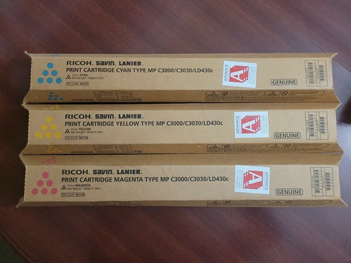 Genuine Ricoh Print Cartridges Cyan, Yellow And Magenta | eBay