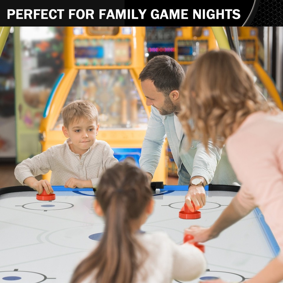 54" Air-Powered Hockey Table Sport Hockey Game Pushers Pucks Electronic ...