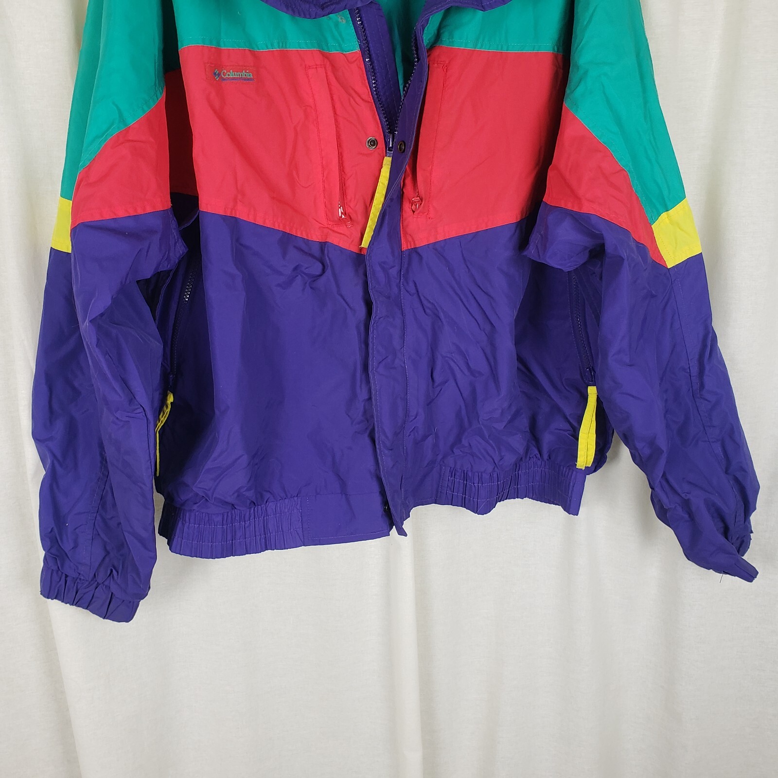 Vintage Columbia Hooded Loud 90s Colorblock Jacket Pa… - Gem