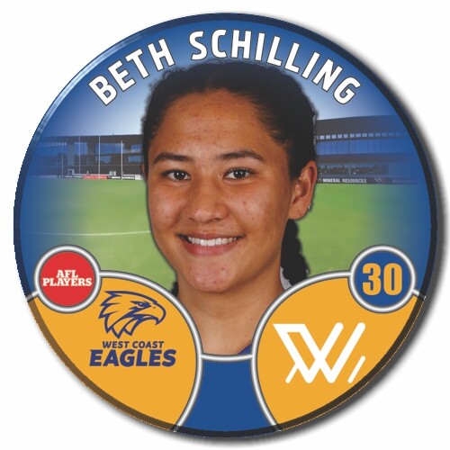 2022 AFLW West Coast Eagles Player Badge - SCHILLING, Beth | eBay