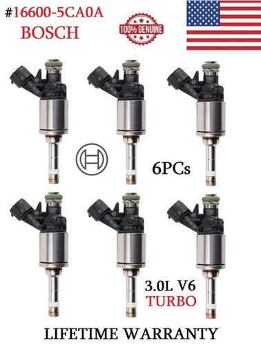 GENUINE BOSCH Set Of 6 Fuel Injectors 23-24 NISSAN Z 3.0L V6 TURBO ...