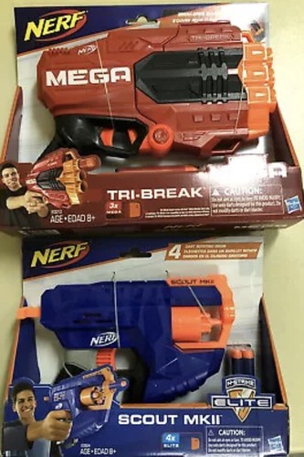 Nerf N-Strike Mega Tri-Break Toy Blaster Scout MKll Toy Dart Gun Kids ...
