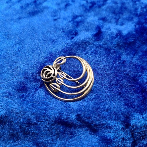 A 925 Sterling Silver and Black Onyx Rennie Mackintosh Style Brooch by ...