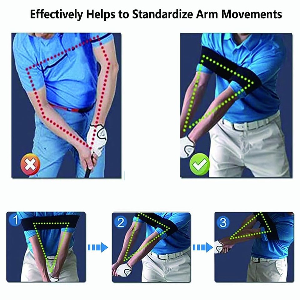 Golf Swing Connector 2 Pack Arm Sync Posture Trainer Aid Instant ...