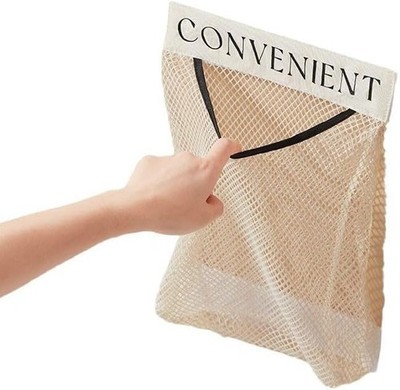 Wall Mount Mesh Storage Bag Hanging Plastic Bag Organizer with Elastic ...