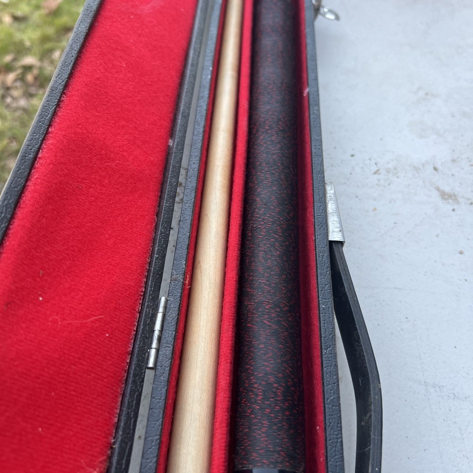 Vintage Billiards Pool Cue Stick Wood Carved With Case | eBay