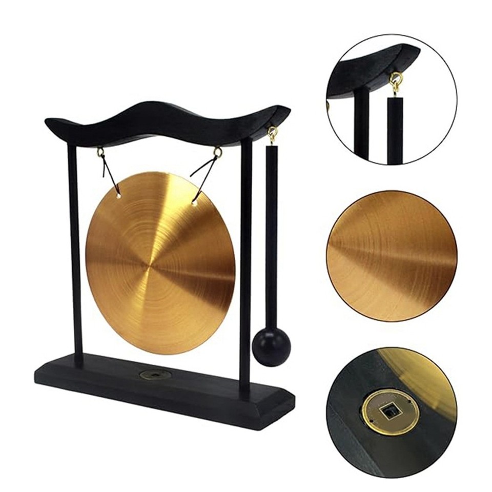 2X( Desktop Gong Table Wind Chime Percussion Instrument Cymbals Gongs ...