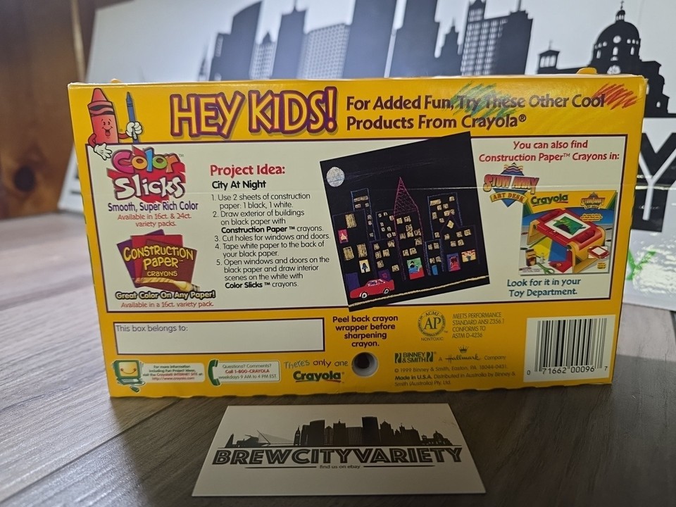 Crayola Crayons 96 Built-In Sharpener Unused NEW OLD STOCK Vintage 1999 ...