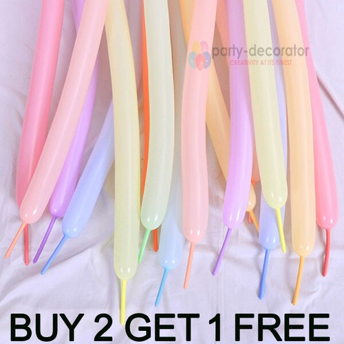 100 X Long Plain Balloons Latex Balons 260Q Twisting Modelling Long ...