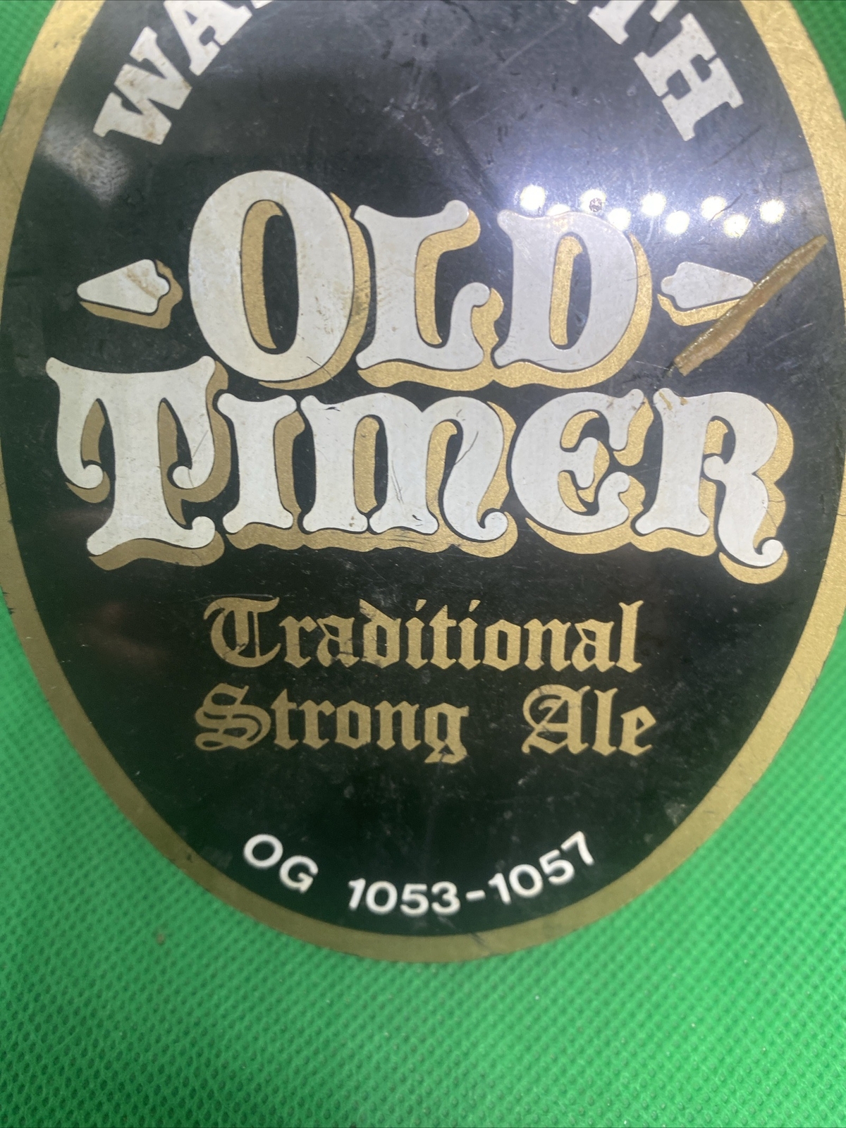 Vintage, Wadworth Old Timer Strong Ale- , CASK PUMP CLIP, BADGE ,FONT ...