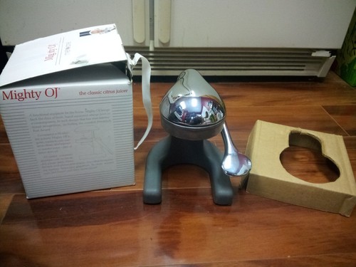 Vintage Mighty OJ Metrokane Original Citrus Juicer Metal Manual Lever ...