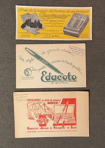 Buvard publicitaire - COMPTOMETER (rare)- MAPED - EDACOTO - lot 3 ...