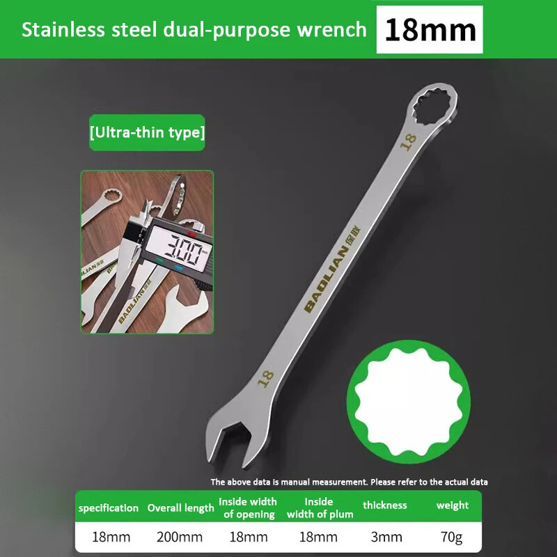 Ultra-thin Open End Wrench 5-32MM Ratchet Universal Spanners Dual ...