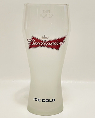 Official Budweiser Shaped Pint Glass partially frosted says ice cold 7 ...
