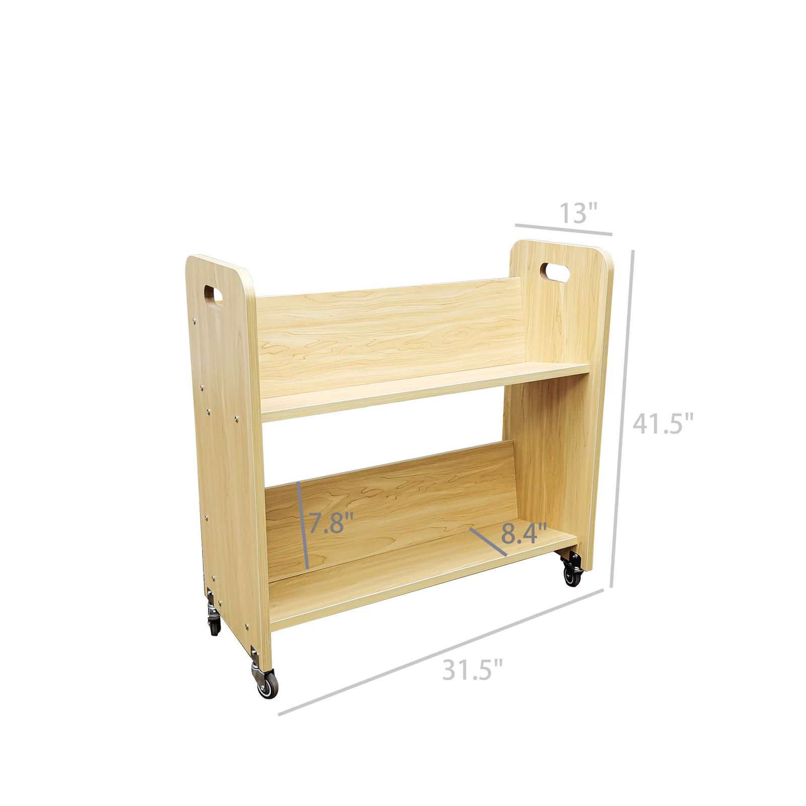 Wood Book Cart Library Cart Pew Cart Magazine Rack Moving Cart Rolling ...