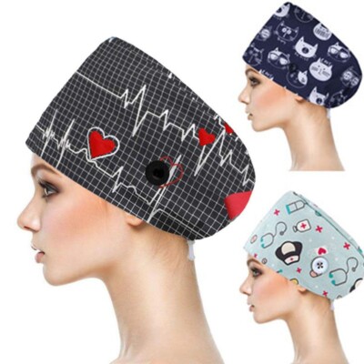 Adjustable Long Hair Medical Scrub Cap Doctor Surgical Hat Work Nurse ...