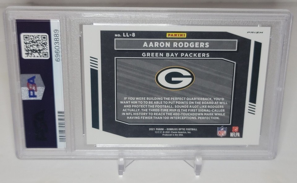 AARON RODGERS 2021 Donruss Optic Legendary Logos Silver Holo Prizm #LL ...