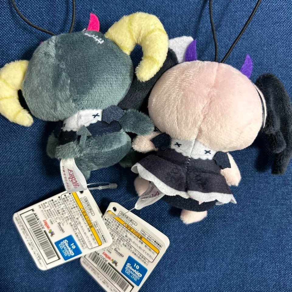 Sanrio Neo-Gothic Devils LLOROMANNIC Berry & Cherry Plush Mascot set of ...