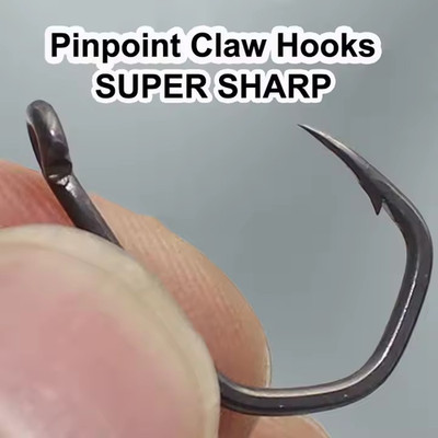 20 Super sharp PTFE Coated Barbed Claw Hooks sizes 2-8 | eBay UK