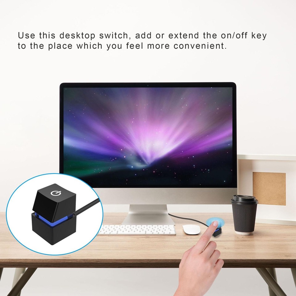 External Desktop Computer ON/OFF Switch Start Power Button 5m Extension ...