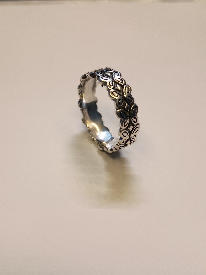 .925 sterling silver butterfly pattern band ring. various smaller sizes ...