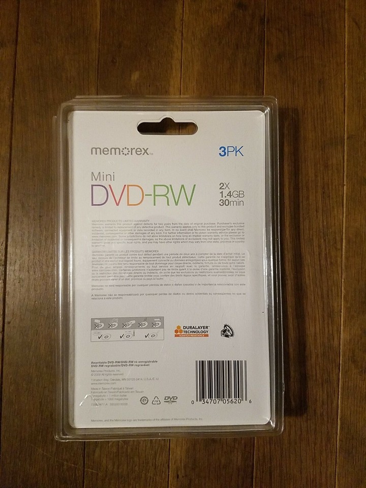 2009 Memorex Mini DVD-RW 3 Pack 2X 1.4GB 30 Minute Single Sided | eBay