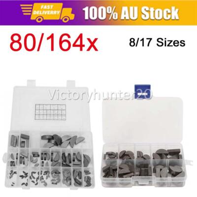80/164 Pcs/Box Metric Woodruff Key Assortment Set Assorted Kit Various ...