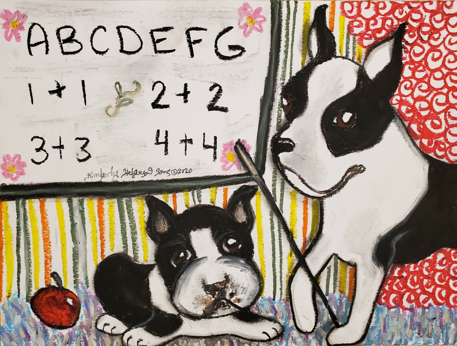 Boston Terrier Art Print from Painting | Gifts, Poster, Picture, Home ...