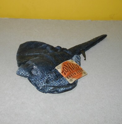 New Russ Earth Zone Zonies Small 10" Blue Manta Ray Seabee Bean Stuffed ...