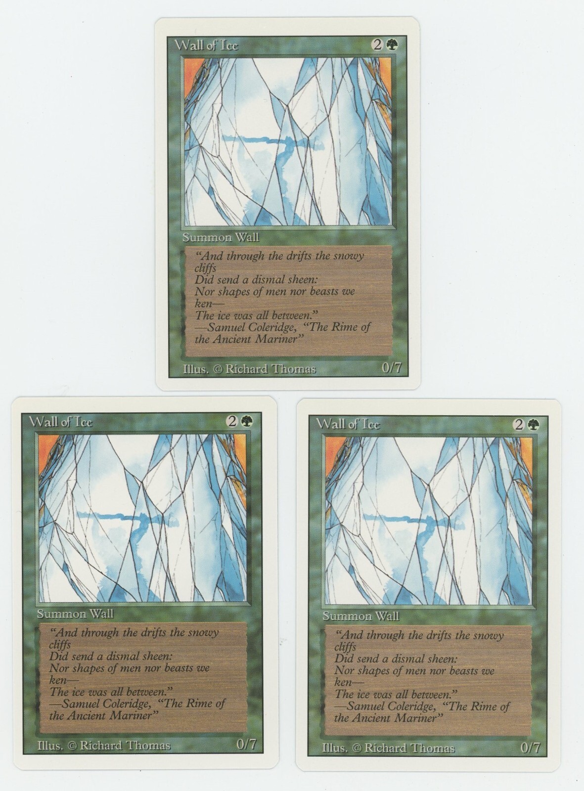 3x Wall of Ice MTG Revised NP Never Played Magic The Gathering | eBay