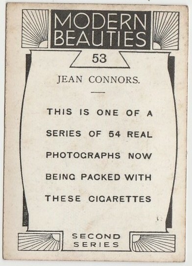 Jean Connors 1930s BAT Modern Beauties MD Tobacco Card Series 2 #53 | eBay