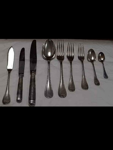 CHRISTOFLE MALMAISON SILVERPLATED FLATWARE SET 128 PCS FOR 12 PEOPLE ...