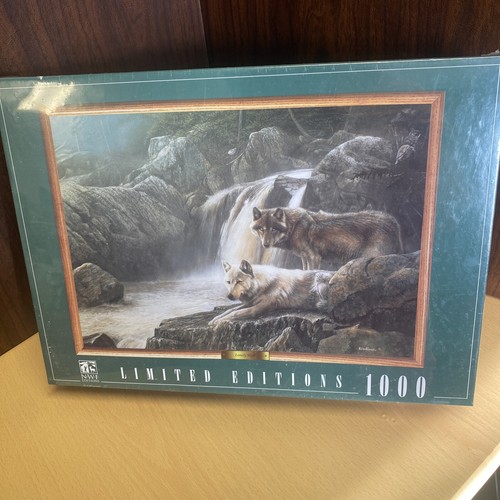 NWF Editions 1000 limited edition puzzle Lonely Vigil Wolves Waterfall ...