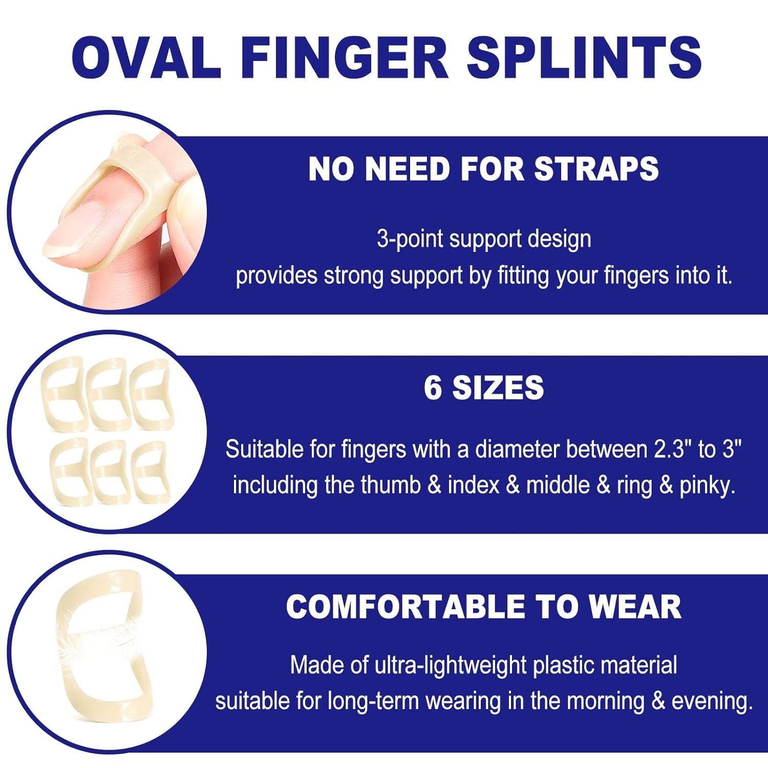 11-Piece Finger Splints & Sleeves Kit - Graduated Oval Trigger Finger ...