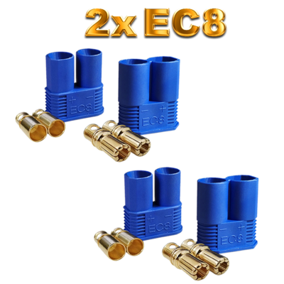 2 Pairs Genuine EC8 8mm High Power Plug Male Female Gold Plug 150A | eBay