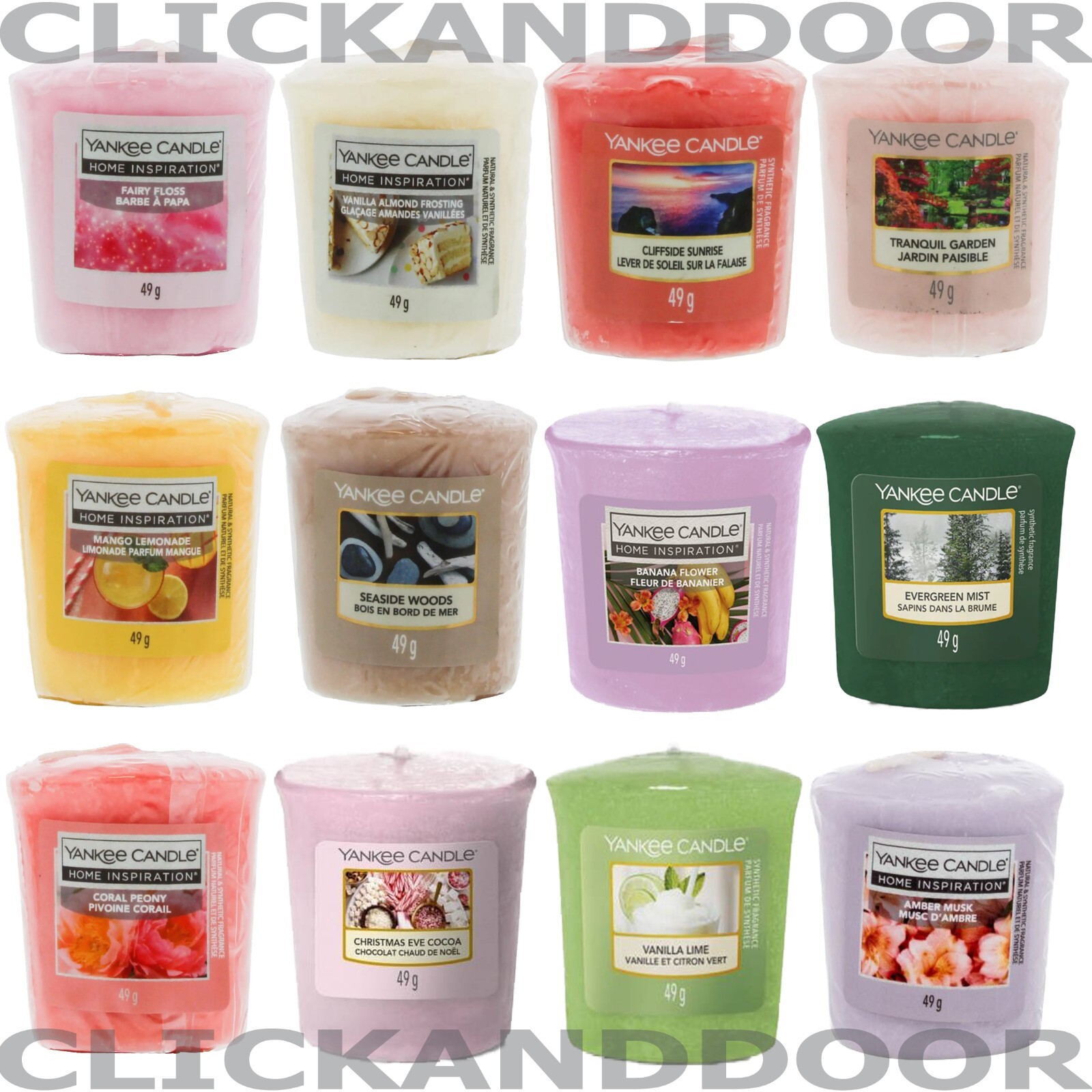 5 X YANKEE CANDLE Votive Sampler 49g MULTI BUY DISCOUNT scented small ...