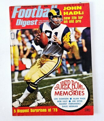 VTG Football Digest Magazine February 1974 John Hadl, Len Dawson No ...