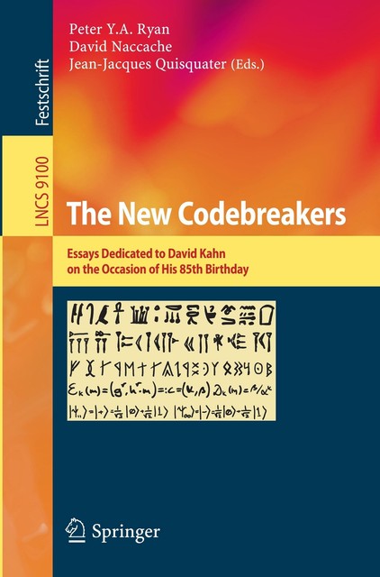 The New Codebreakers von David Naccache Peter Ryan Jean-Jacques ...